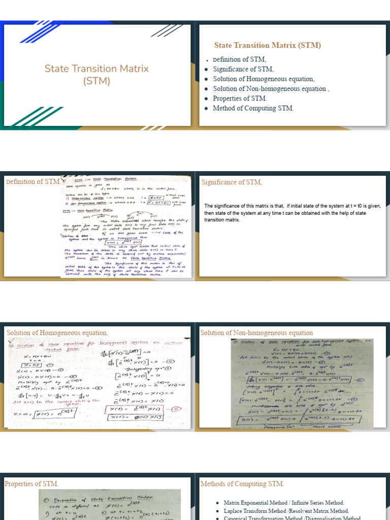 State Transition Matrix (STM) | PDF State Transition Matrix (STM) | PDF