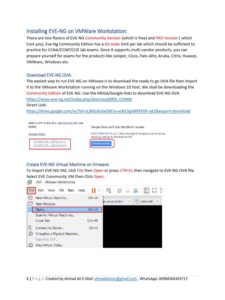 08 Installing+EVE NG | Download Free PDF | Ip Address | Virtual Machine