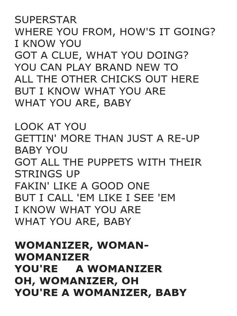 Womanizer: Britney Spears Lyrics | PDF