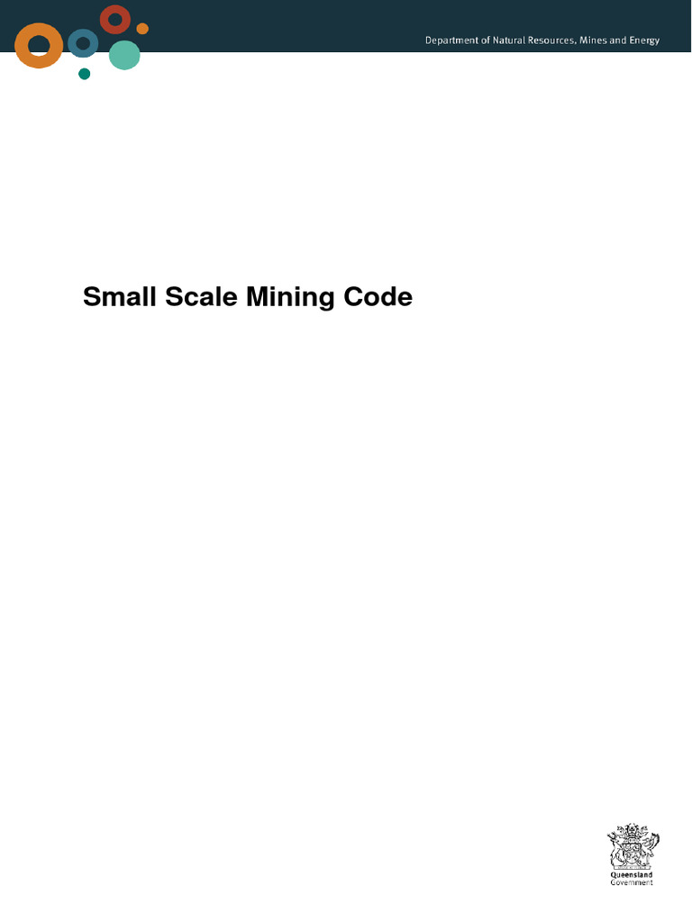 Queensland - Small Scale Mining Code | PDF | Mining | Stormwater