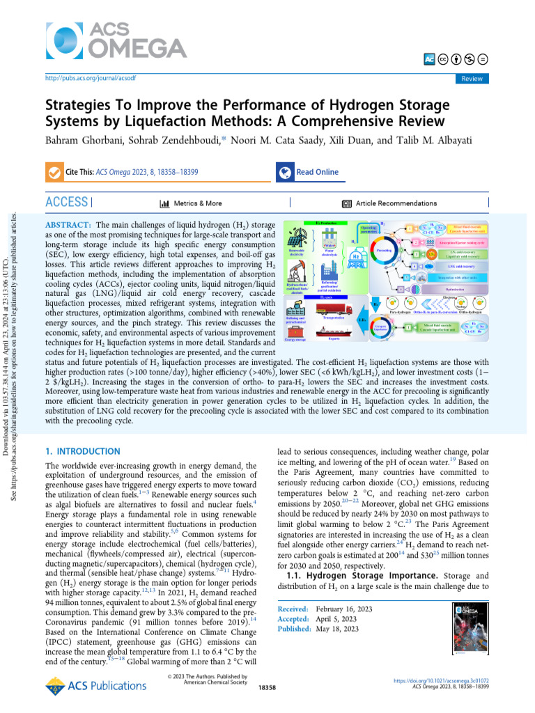 HL 03 Strategies to Improve the Performance of Hydrogen Storage Systems by Liquefaction Methods ...