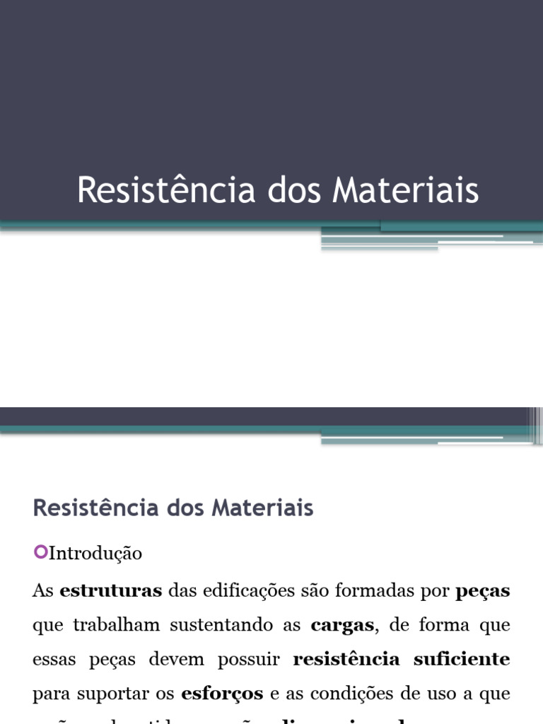 Aula 3 - Resistencia Dos Materiais - 2024 - 1 | PDF