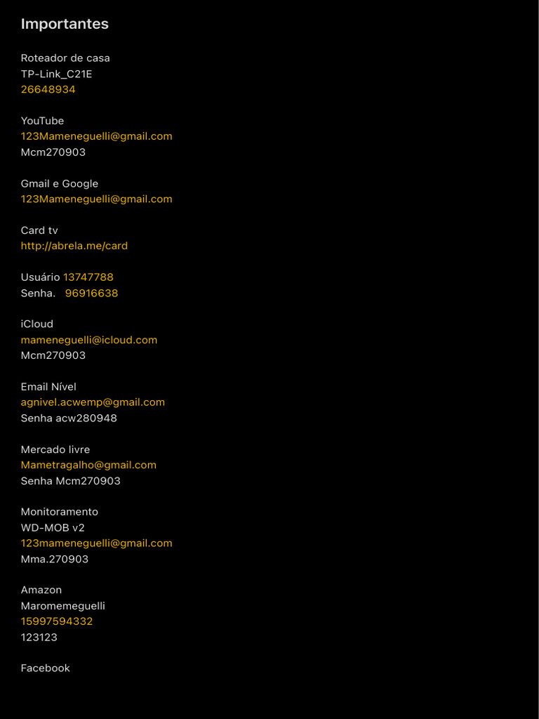 Gerenciamento de Senhas e Contas Online | PDF