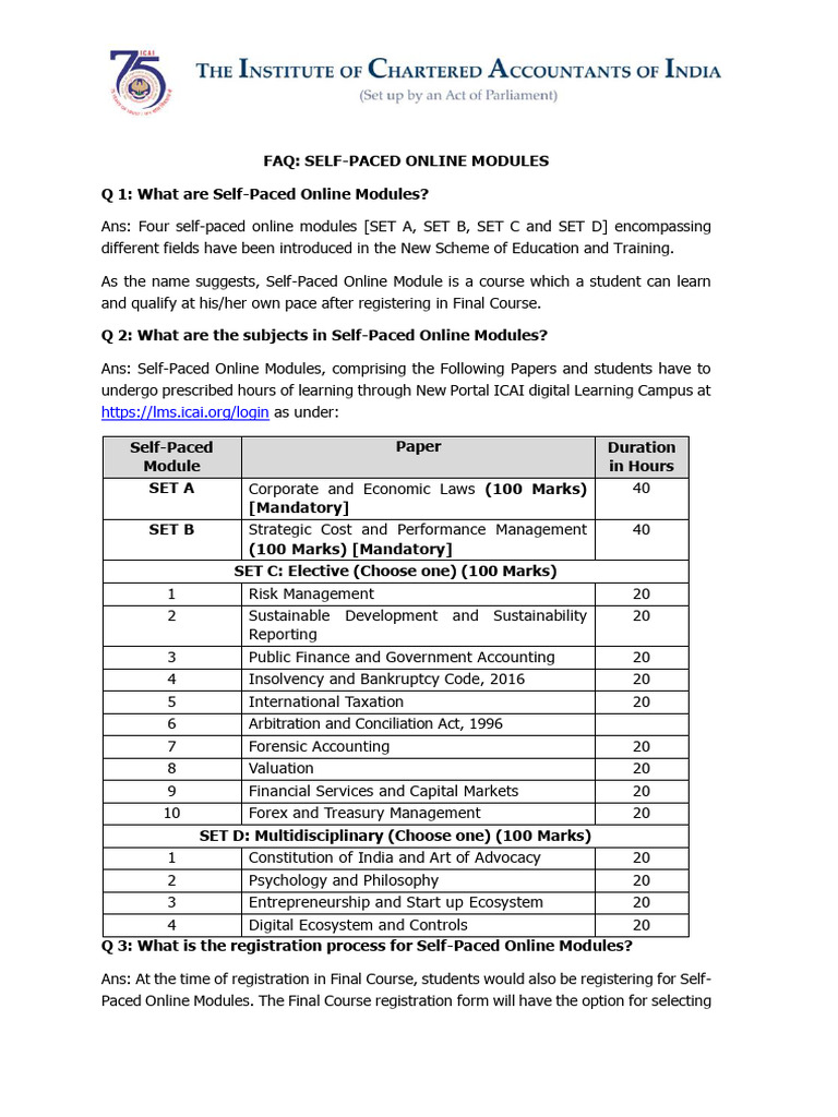 ICAI - User - Manual For Self Pace Module | PDF | Laptop | World Wide Web