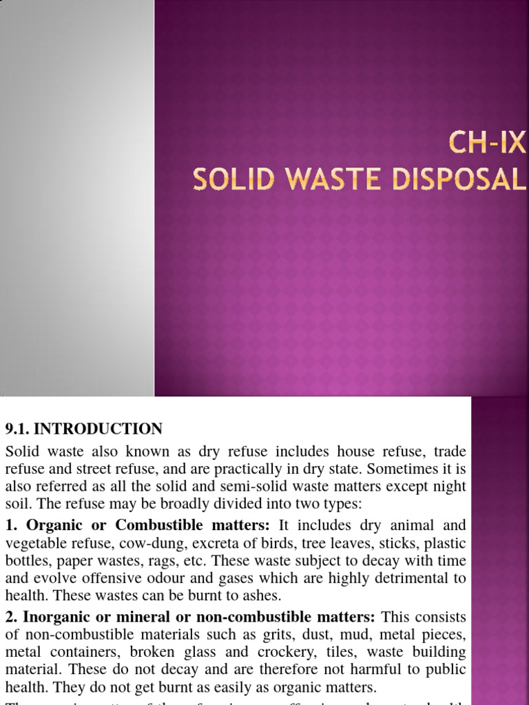 CH Ix | PDF | Waste Management | Landfill