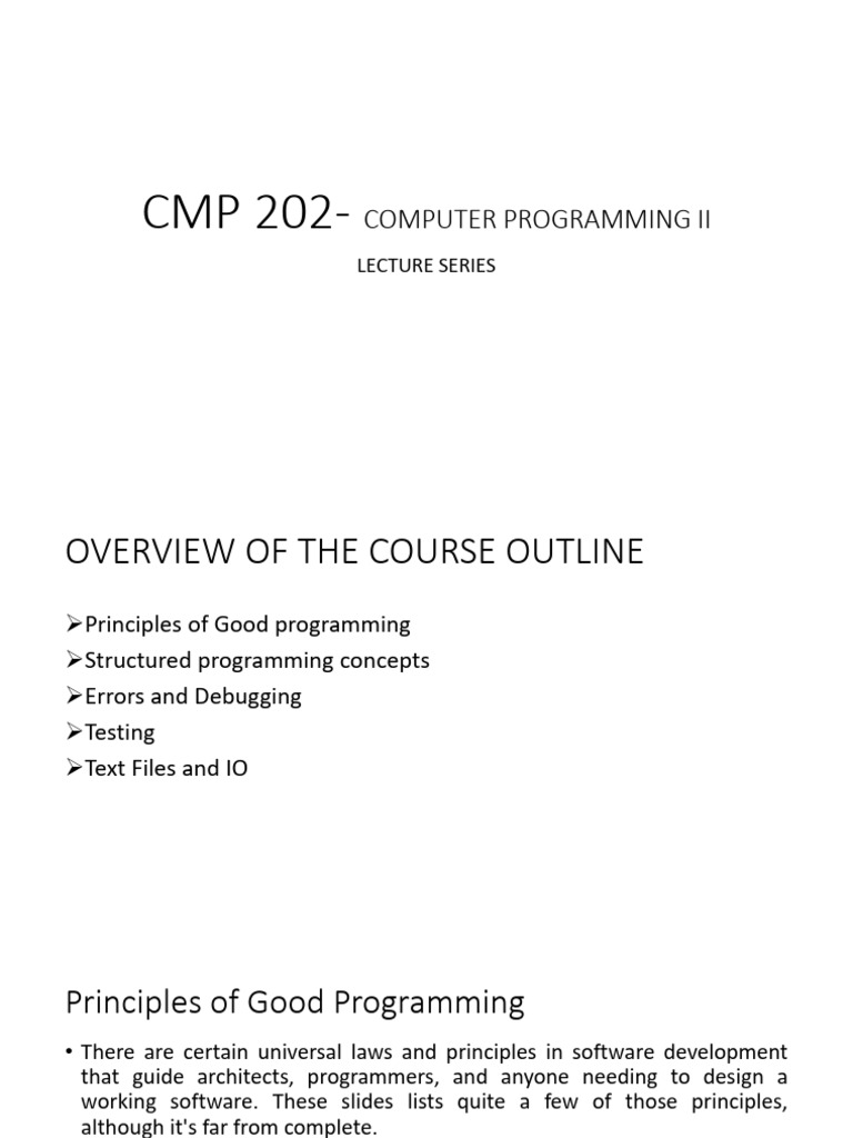 CMP 202 | PDF | Software Testing | Programming CMP 202 | PDF | Software Testing | Programming