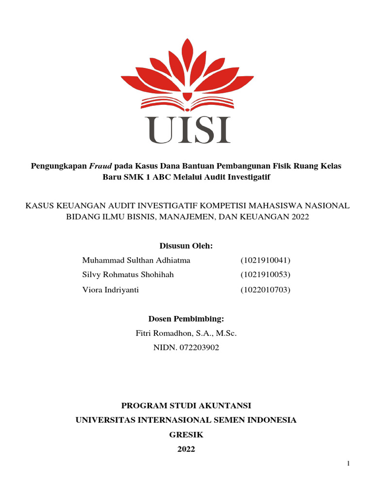 Audit Investigatif Kasus DAK SMK 1 ABC | PDF | Pengelolaan Keuangan & Uang