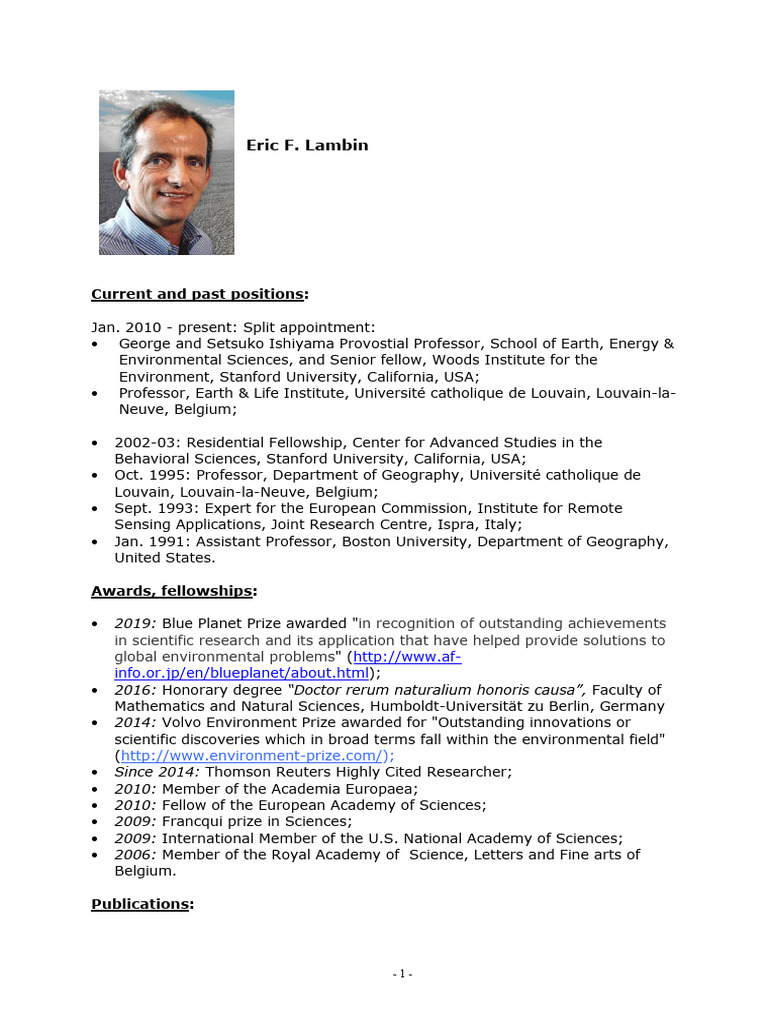 Sam CV Lambin 2021 | PDF | Science & Mathematics