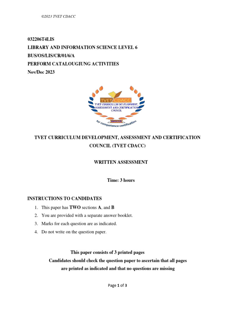 Cataloguing Activities | PDF | Libraries | Library Science