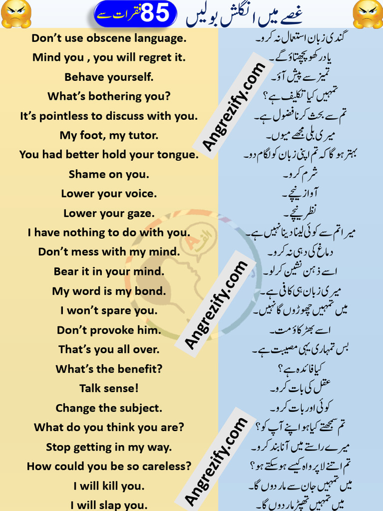 Anger Sentences Web PDF | PDF