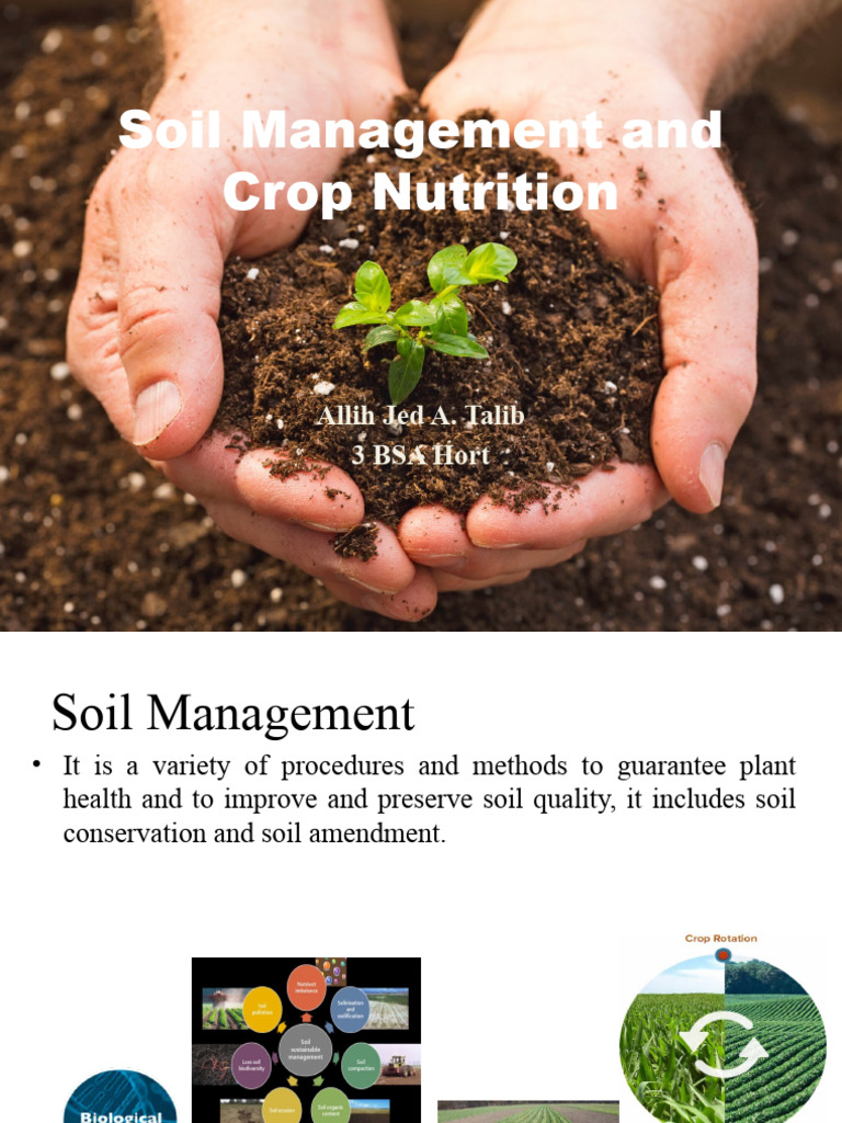 Soil Management and Cropnutrition Report | PDF | Plant Nutrition | Nutrients