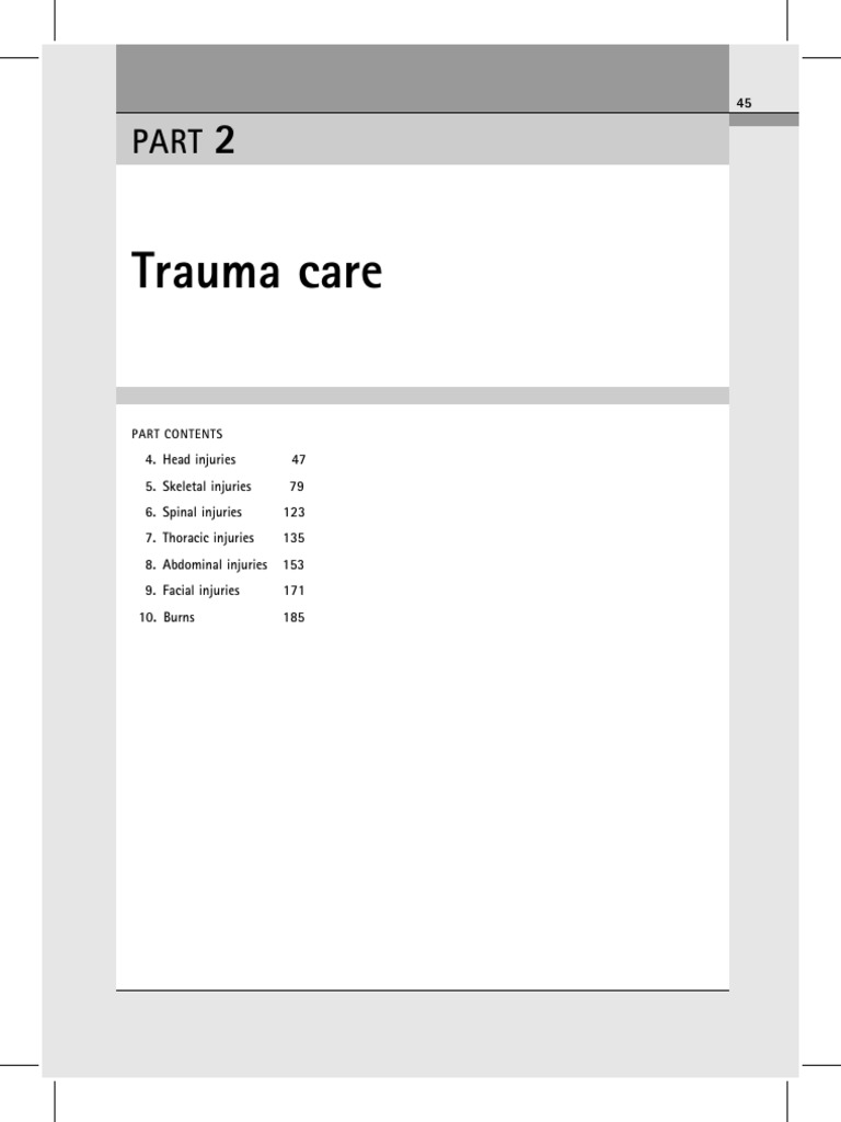 Trauma Care: Part Contents | PDF | Brainstem | Skull