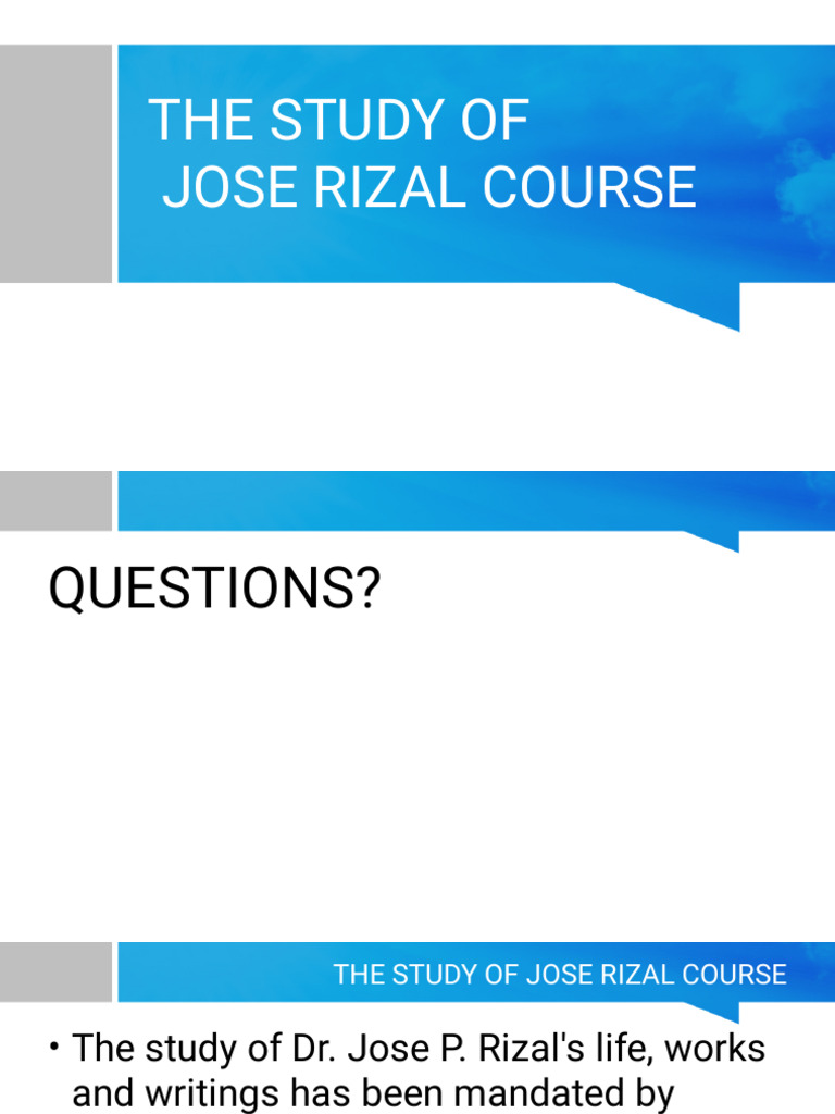 THE STUDY OF Rizal Dps | PDF | Social Science | History