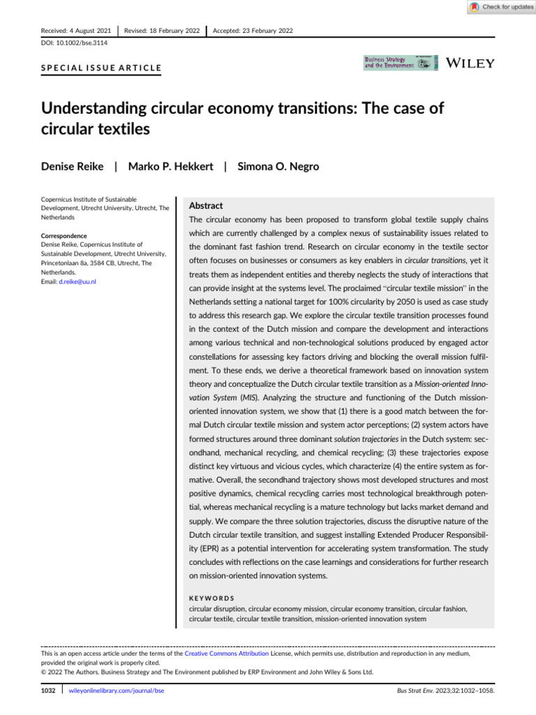1.reike Et Al - 2022 - Understanding Circular Economy Transitions - The Case of Circular ...