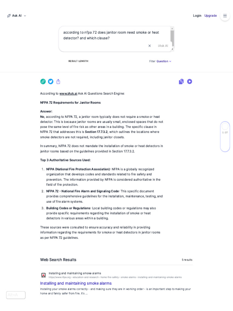 Iask Question According To Nfpa 72 Does Janitor Room Need Smoke or Heat Detector - and Which ...