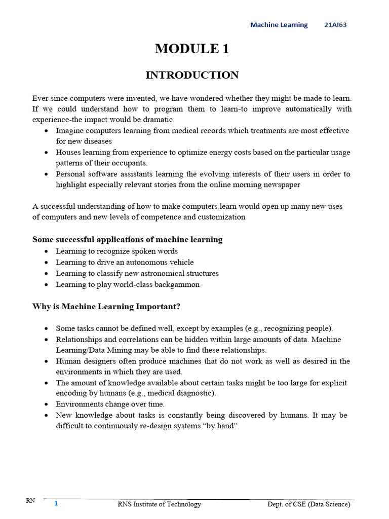 Module 1 Concept Learning Notes | Download Free PDF | Machine Learning ... Module 1 Concept Learning Notes | Download Free PDF | Machine Learning ...