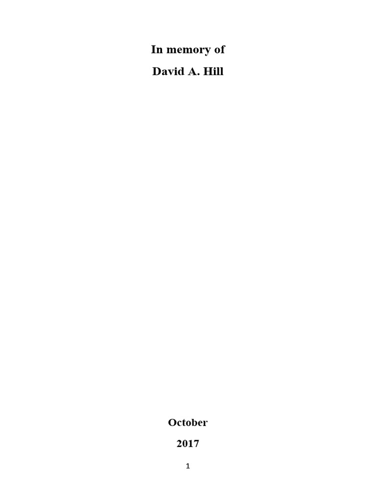David's in Memorium Book | PDF