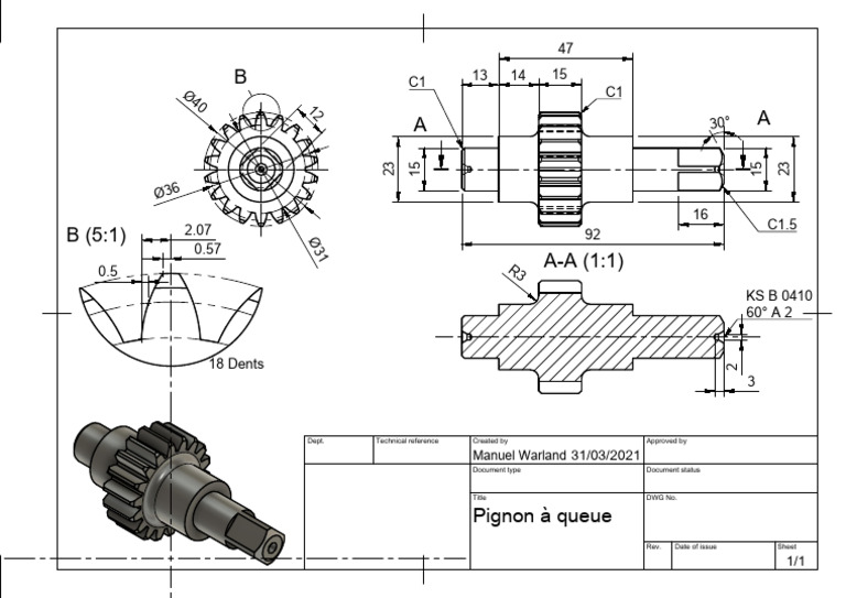 Pignon À Queue Dessin v4 | PDF