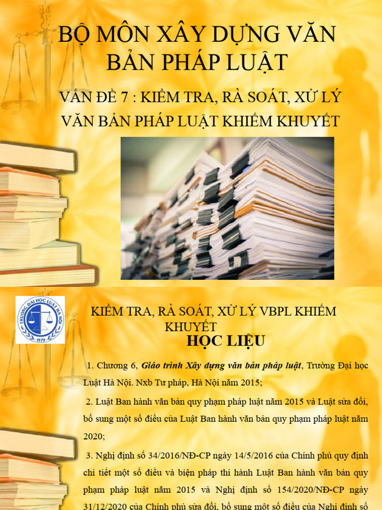 Bài 7 - Xử Lý VBPL Khiếm Khuyết | PDF