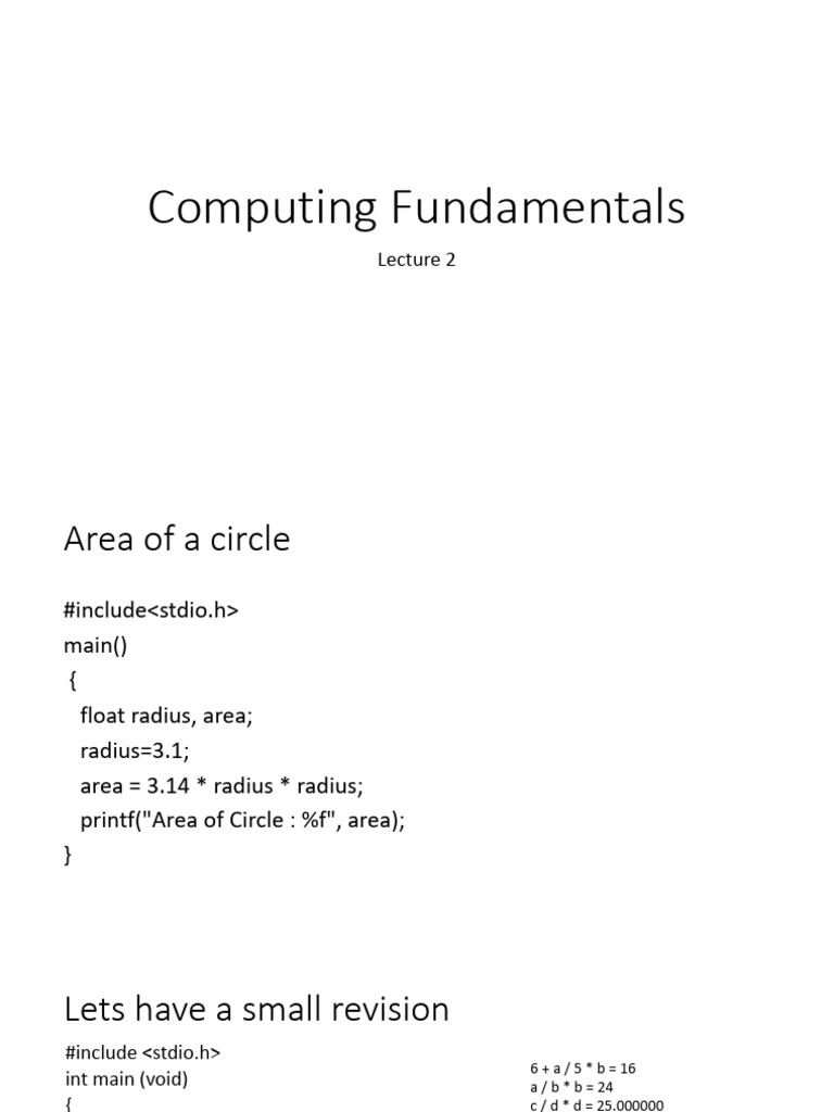 Lecture2 | Download Free PDF | Integer (Computer Science) | Boolean Data Type