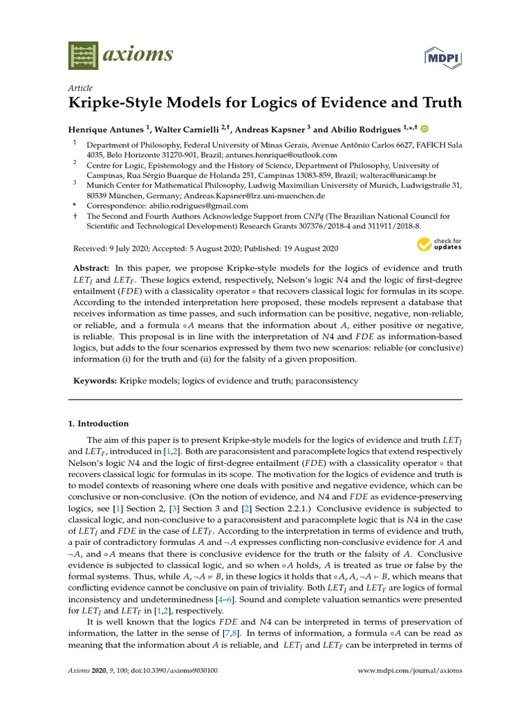 2020 Antunes Et Al Kripke Models Lets | PDF | Theorem | Logic