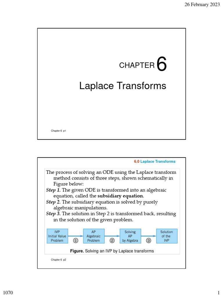 Chapter 06 Laplace Transforms | PDF | Ordinary Differential Equation | Equations