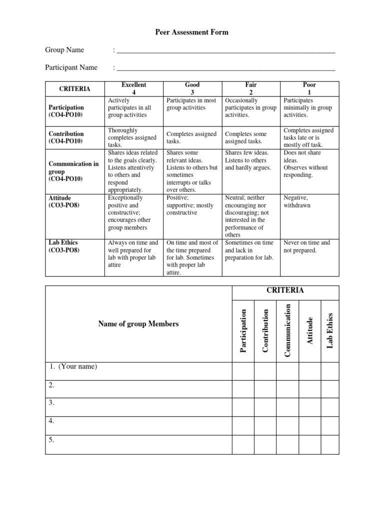 Peer Assessment Rubric Lab (Include Ethics) v2 | PDF | Social ...