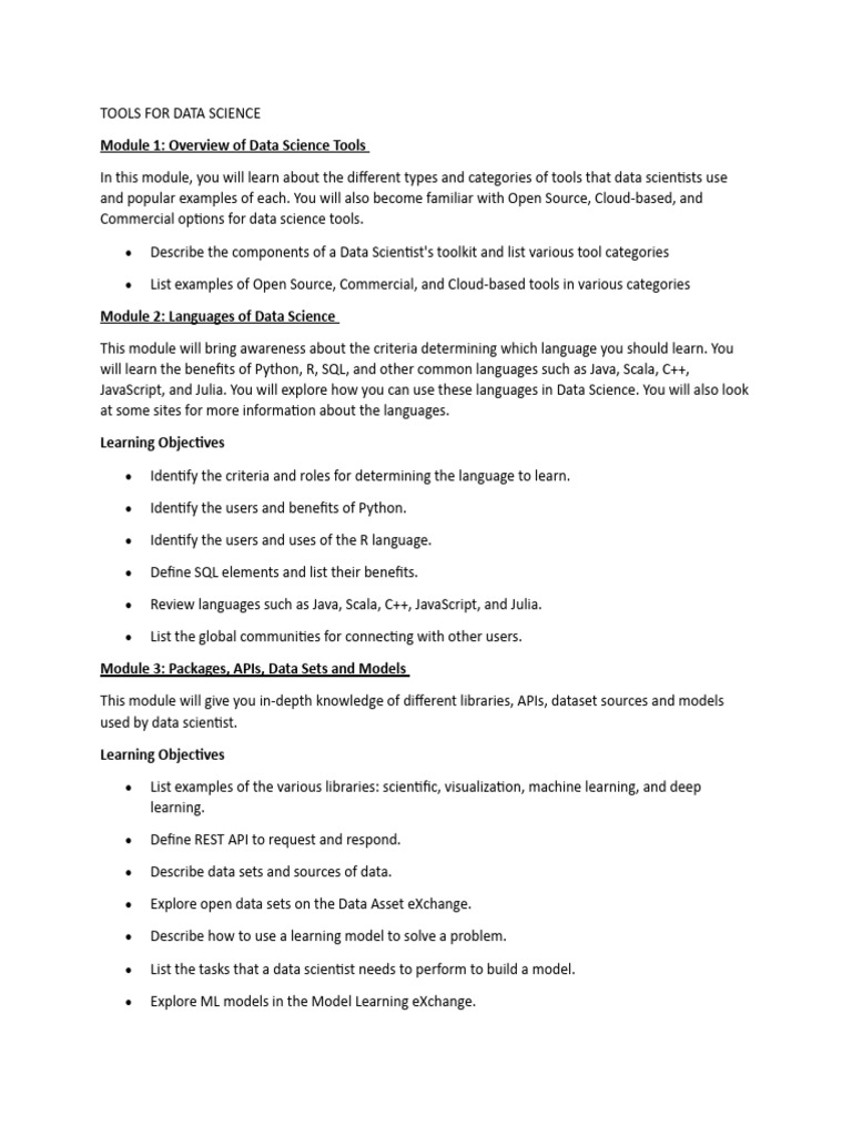 Tools For Data Science | PDF | Databases | Integrated Development Environment