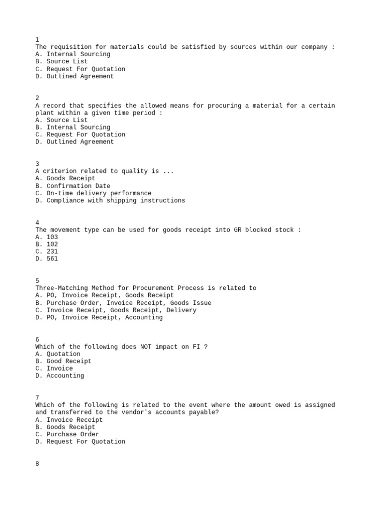 Review Test 2 | PDF | Receipt | Procurement