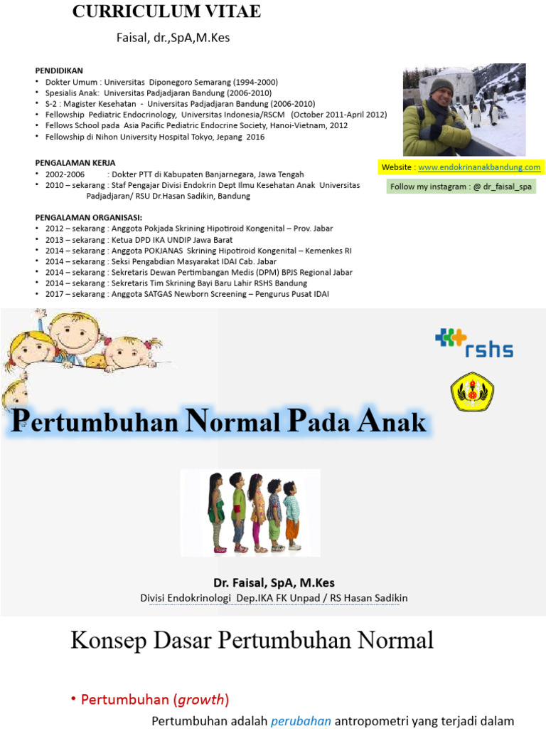 Pertumbuhan Normal Pada Anak DR FAISAL | PDF