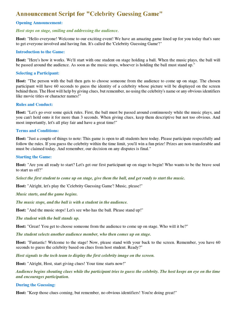 Announcement Script For | PDF