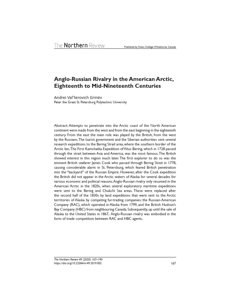 Гринёв - Anglo-Russian Rivalry in the American Arctic | PDF | Northwest ...