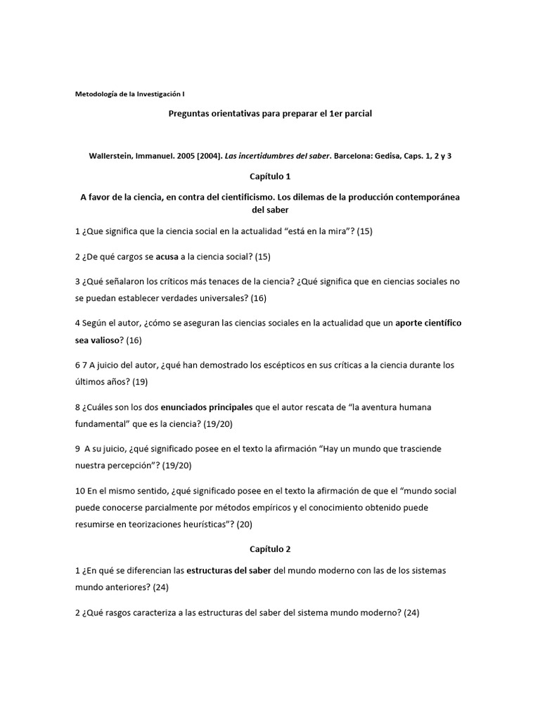 Preguntas Orientativas 1er Parcial 2023 | PDF | Ciencias Sociales | Science