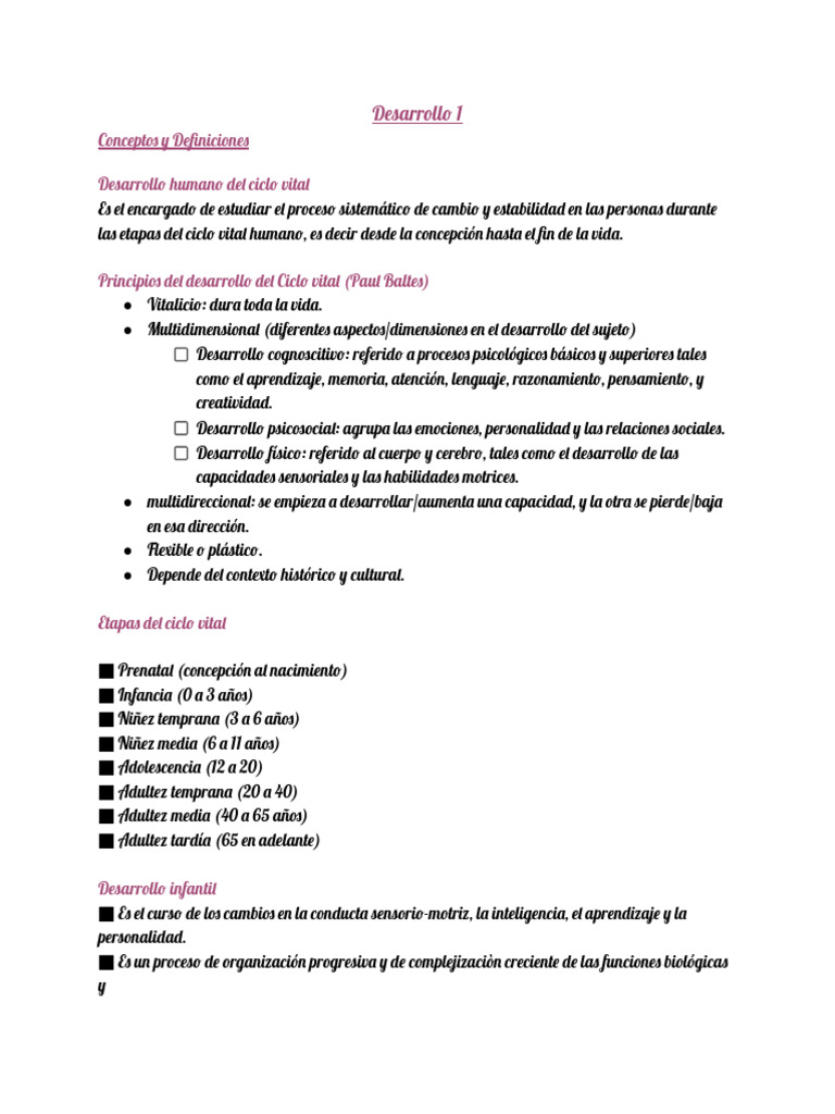 Conceptos Desarrollo 1 | PDF | Adultos | Aprendizaje