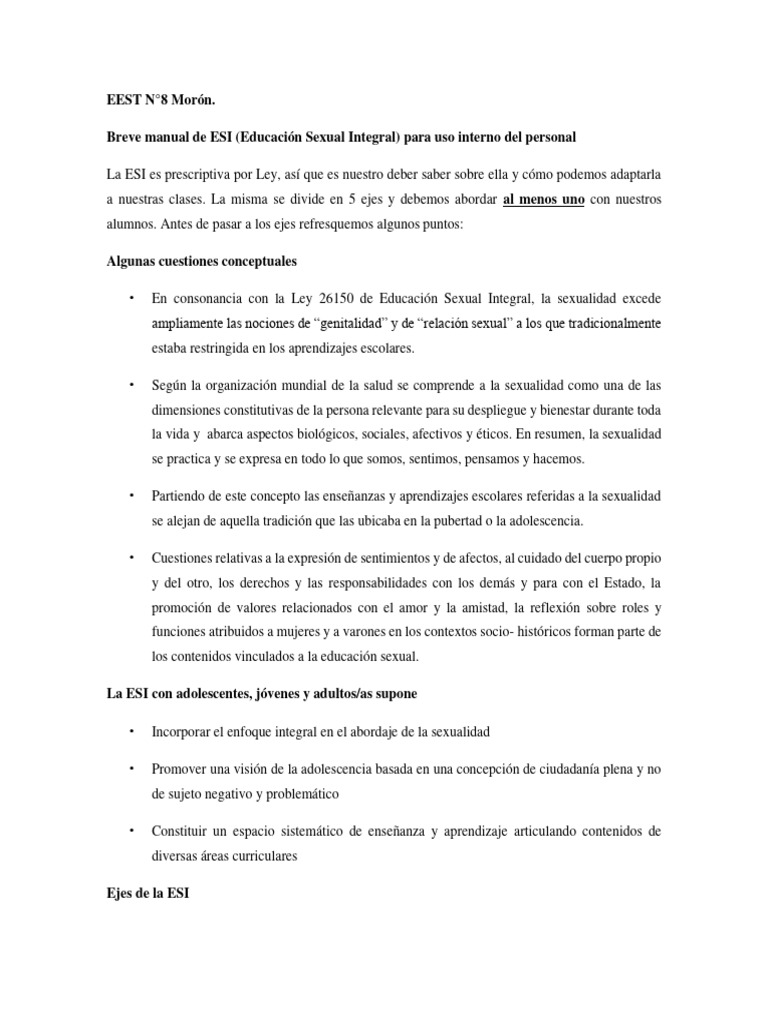 Comparto 'breve_manual_de_ESI (1)' con usted | Descargar gratis PDF | Educación sexual | La ...