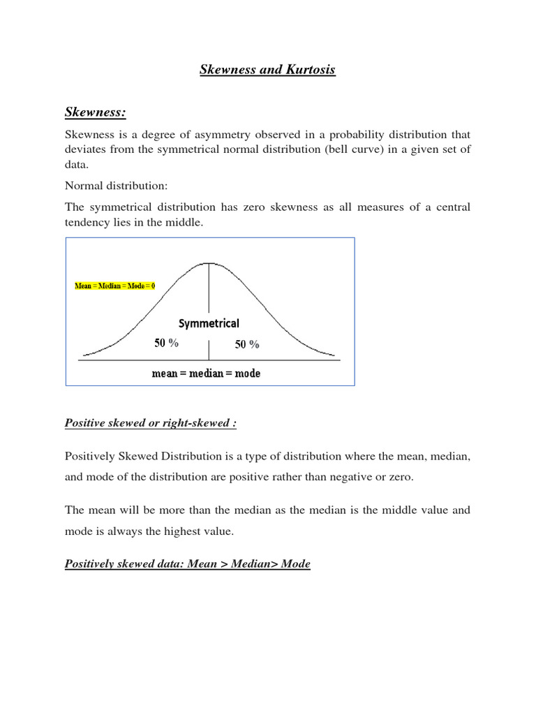 Skewness and Kurtosis | PDF | Skewness | Statistics Skewness and Kurtosis | PDF | Skewness | Statistics