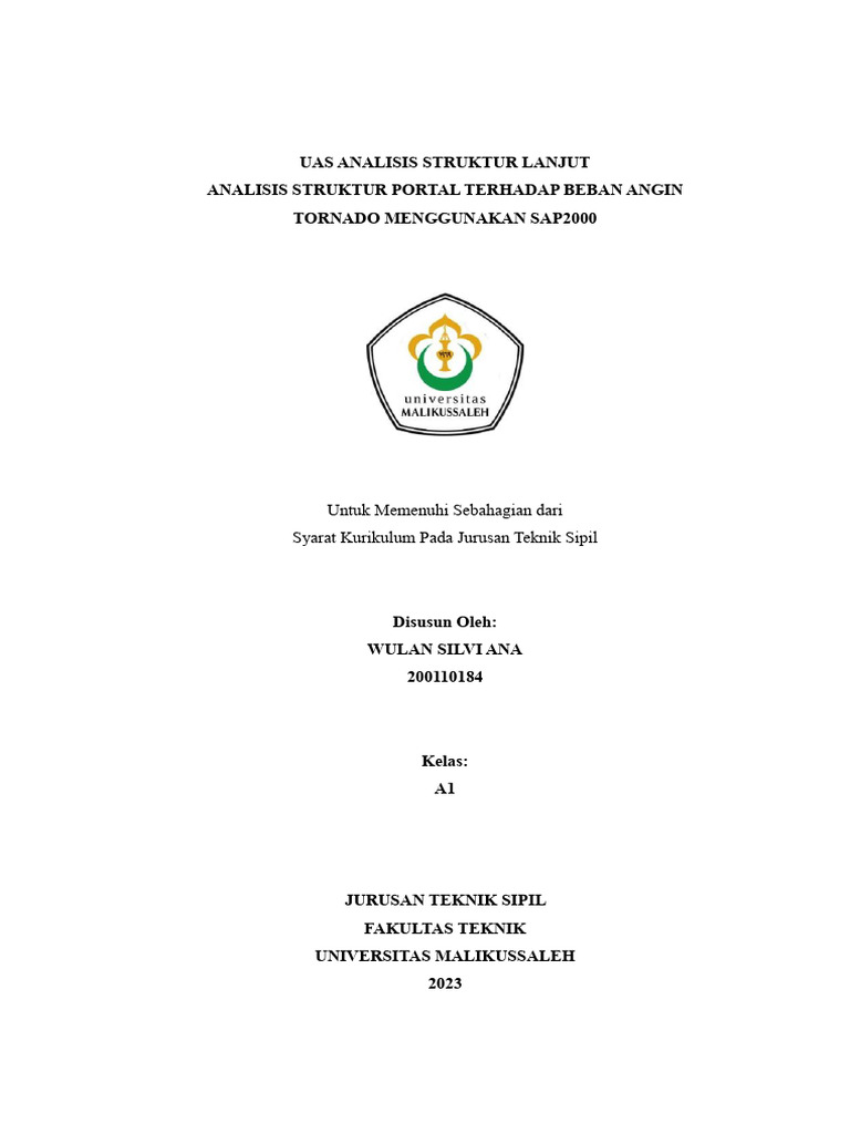 Analisis Struktur Portal Tornado | PDF