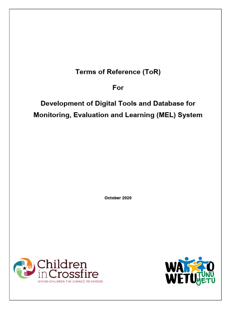 ToR Development of Digital Tools and Database For Monitoring Evaluation ...