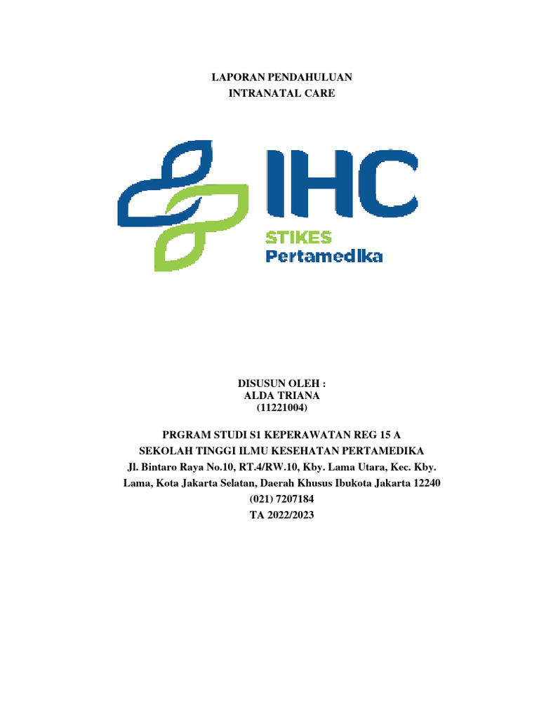Laporan Pendahuluan Intranatal | PDF