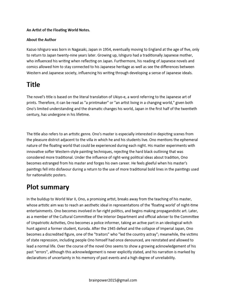 An Artist Notes | PDF