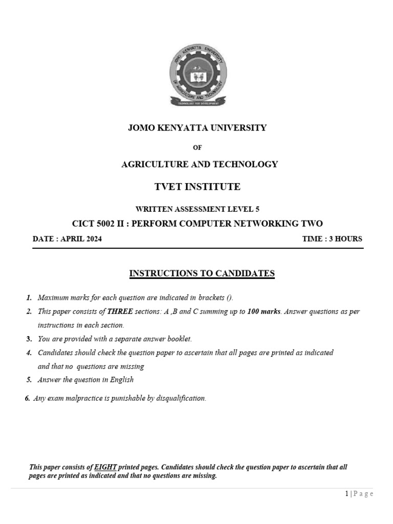 Computer Networking Two - Level 5 | PDF | Computer Network | Duplex (Telecommunications)