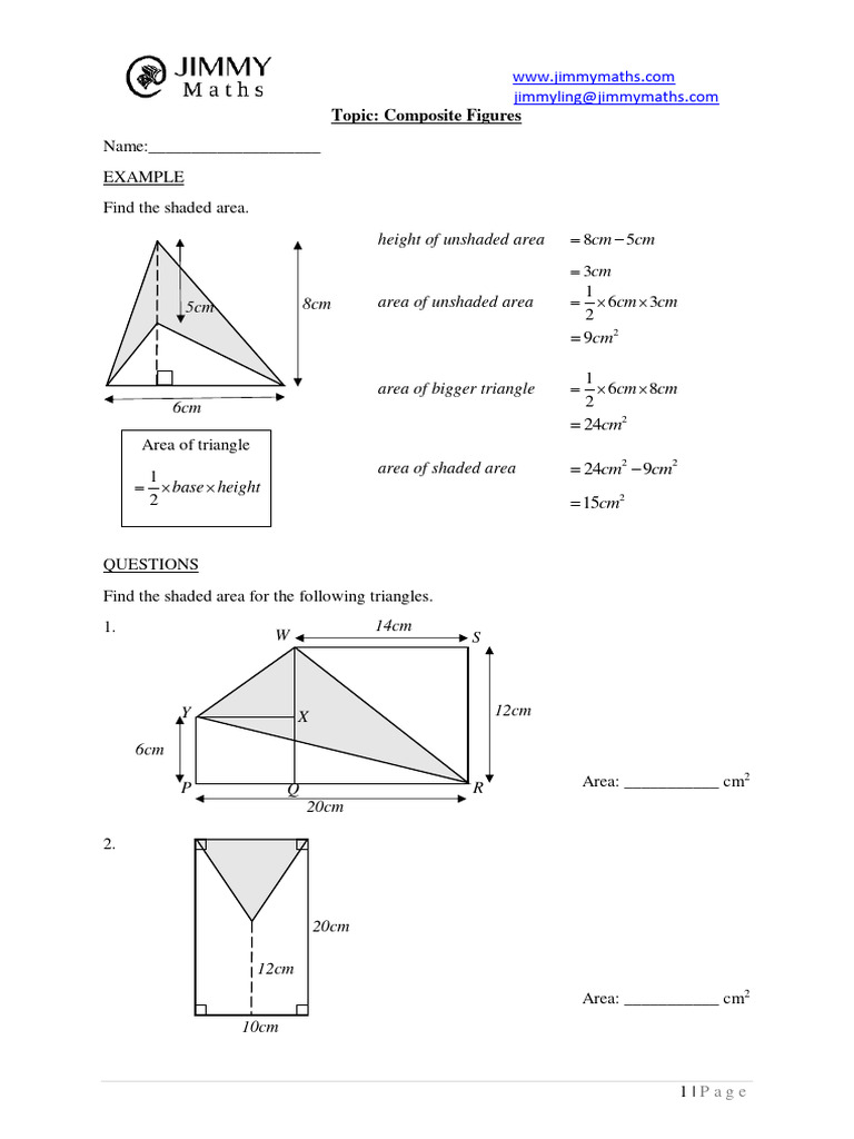 Area of Composite Figures 2 | Download Free PDF | Elementary ...
