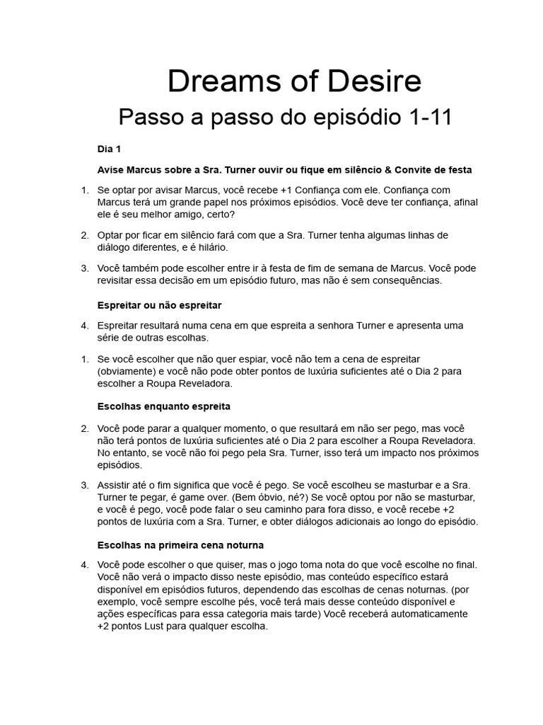 Guia Completo: Dreams of Desire 1-11 | PDF | PCs (computadores) | Ioga