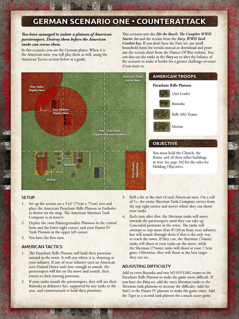 German Counterattack Scenario | PDF | Tanks | Platoon