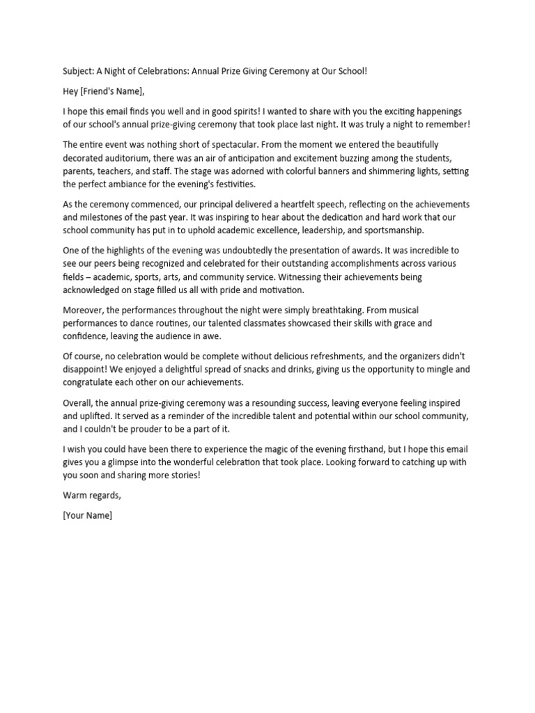 Annual Prize Giving Email | PDF