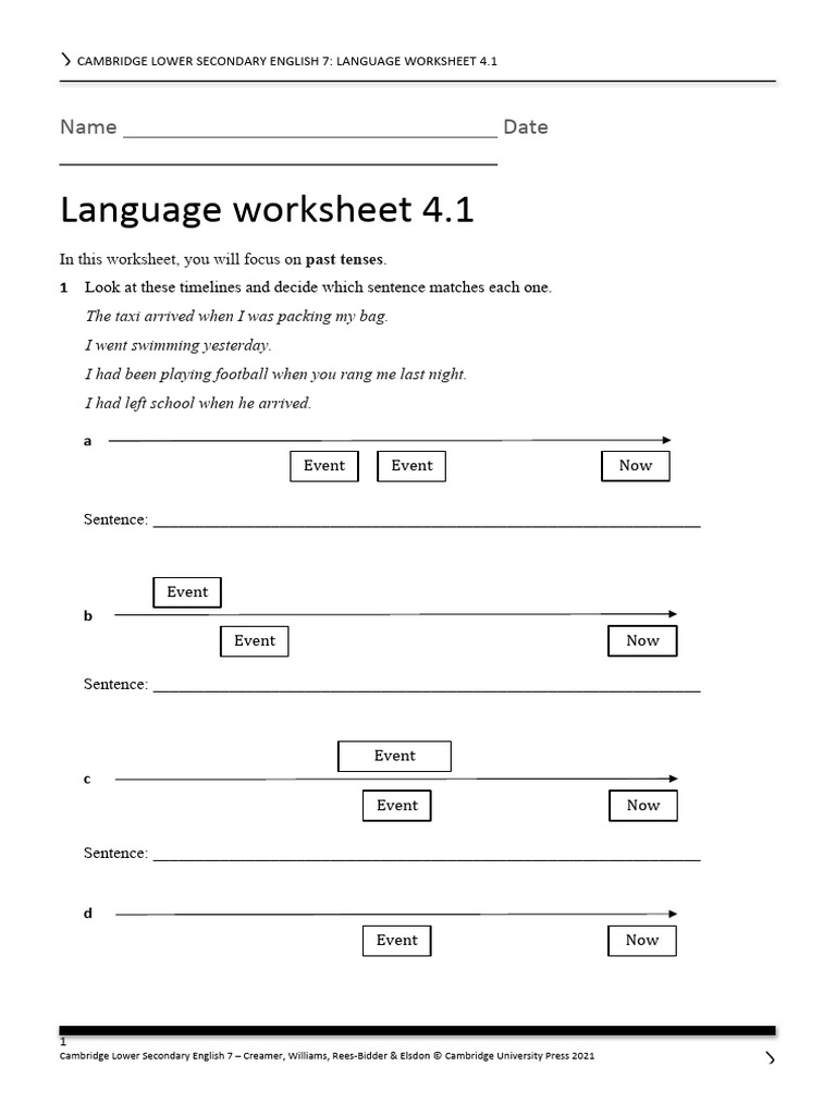 Year 7 English Language Worksheet 4.1 | PDF | English Language ...