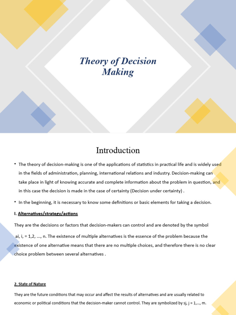 Theory of Decision Making | Download Free PDF | Decision Making ...