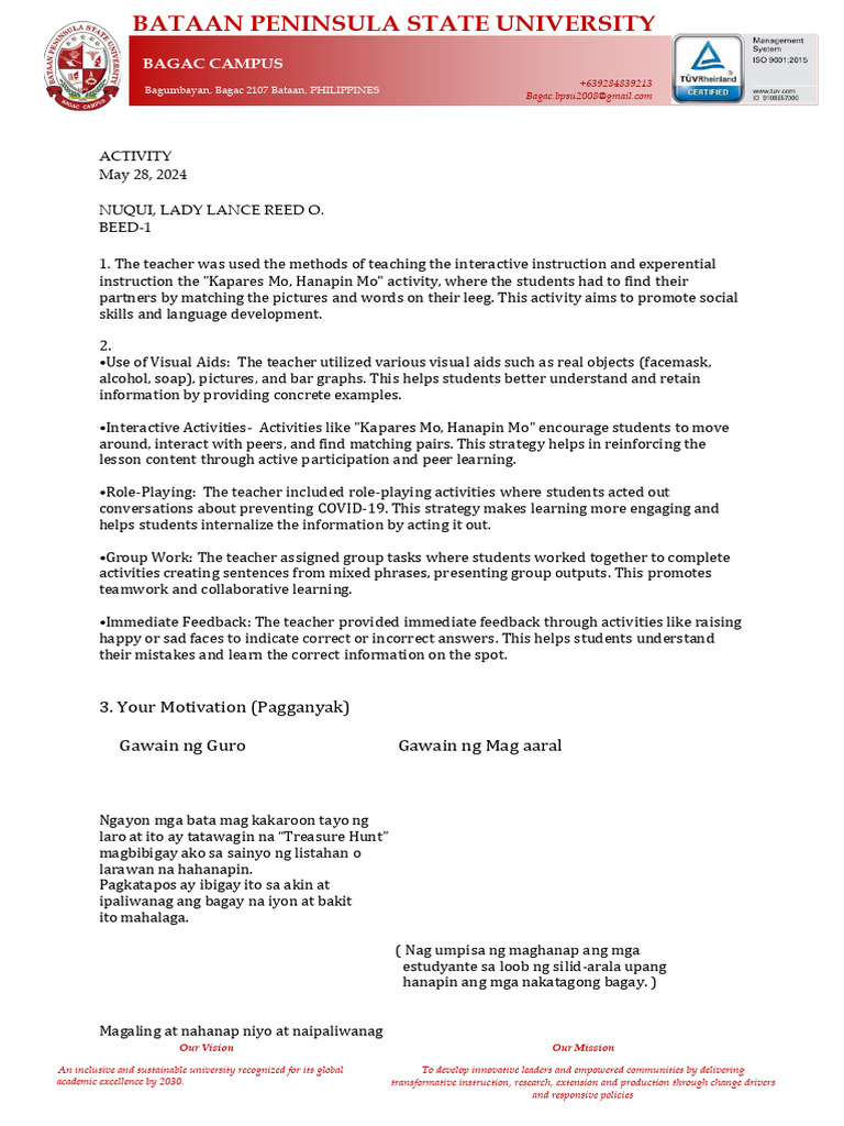 Activity For DLP Analysis | PDF | Teachers | Pedagogy