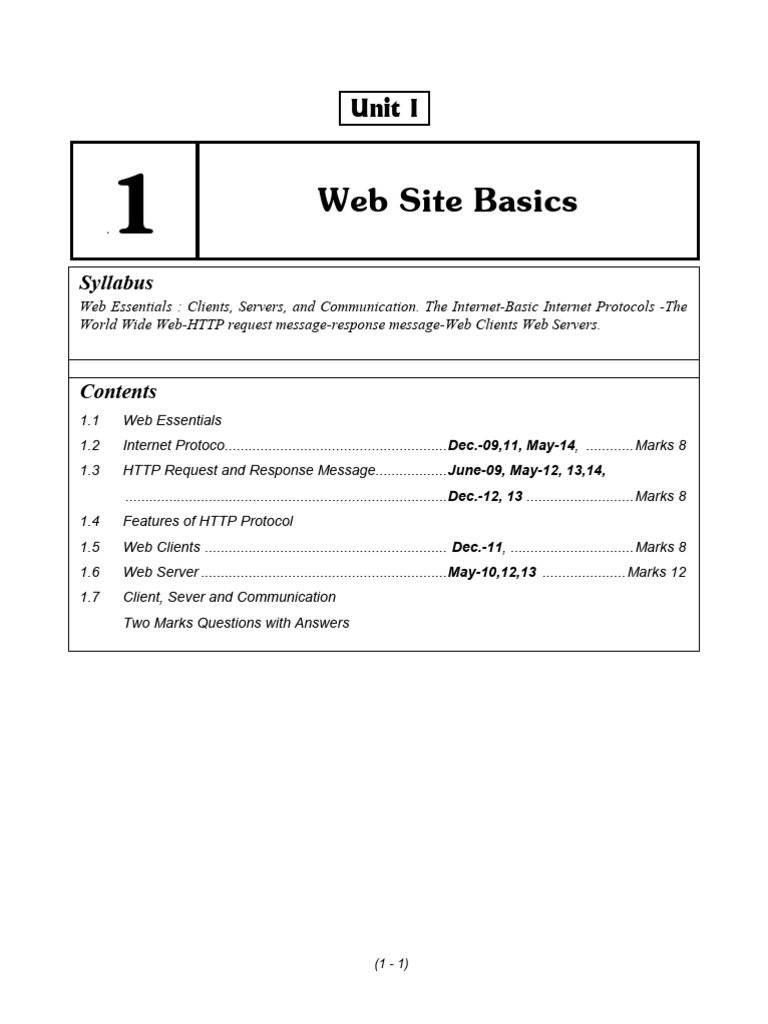 Unit 1 & 2 Web Design - MGT (1) | Download Free PDF | World Wide Web ...
