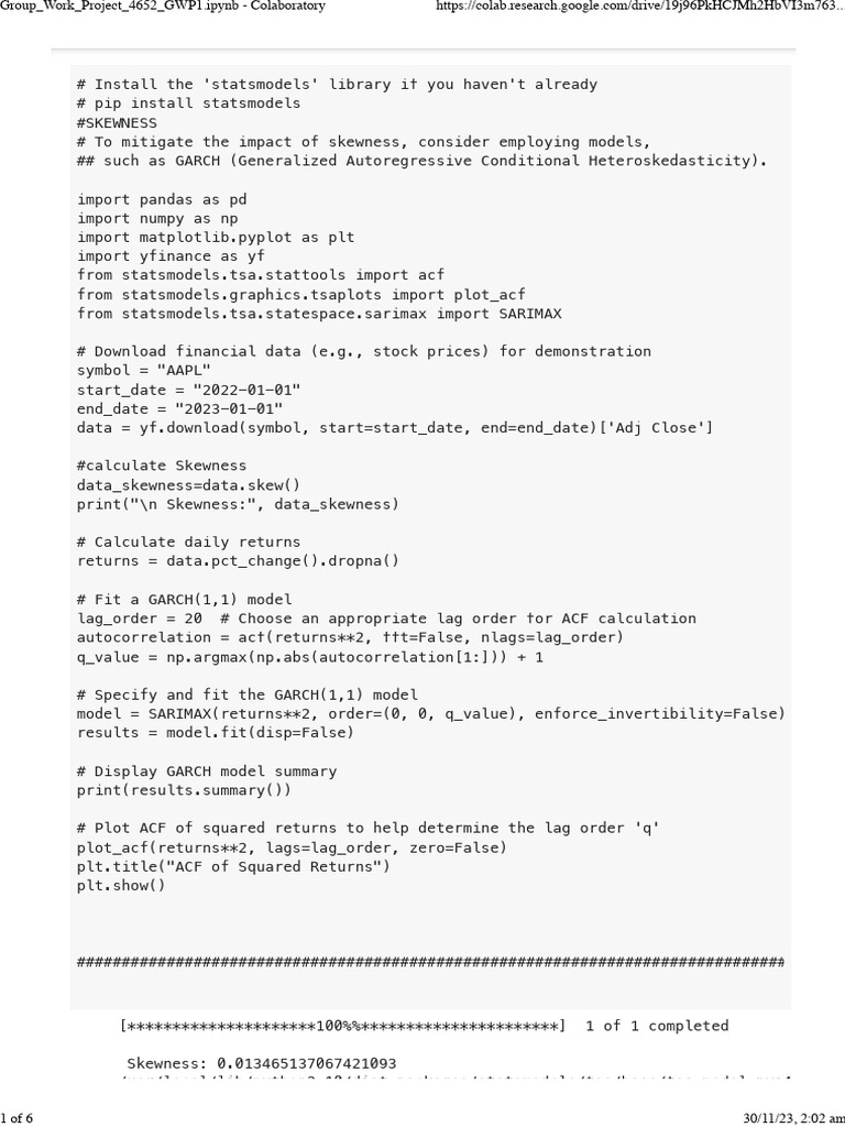 Output - Group - Work - Project - 4652 - GWP1.ipynb - Colaboratory | PDF | Actuarial Science ...